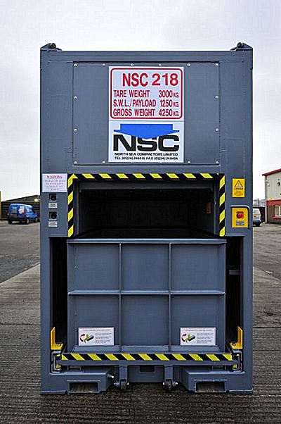 Offshore waste compactors